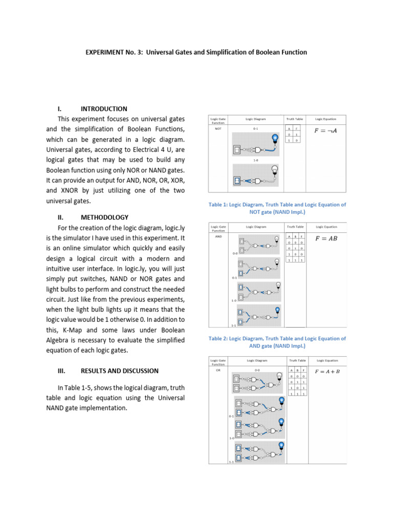 Experiment 3 Report | PDF | Logic Gate | Electronic Design