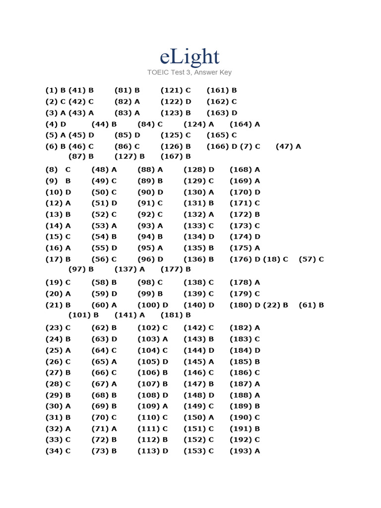 Answer Key | PDF