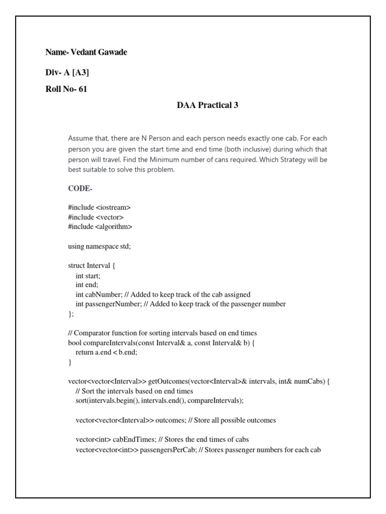 61 Practical3 DAA | PDF | Computer Programming | Software Engineering
