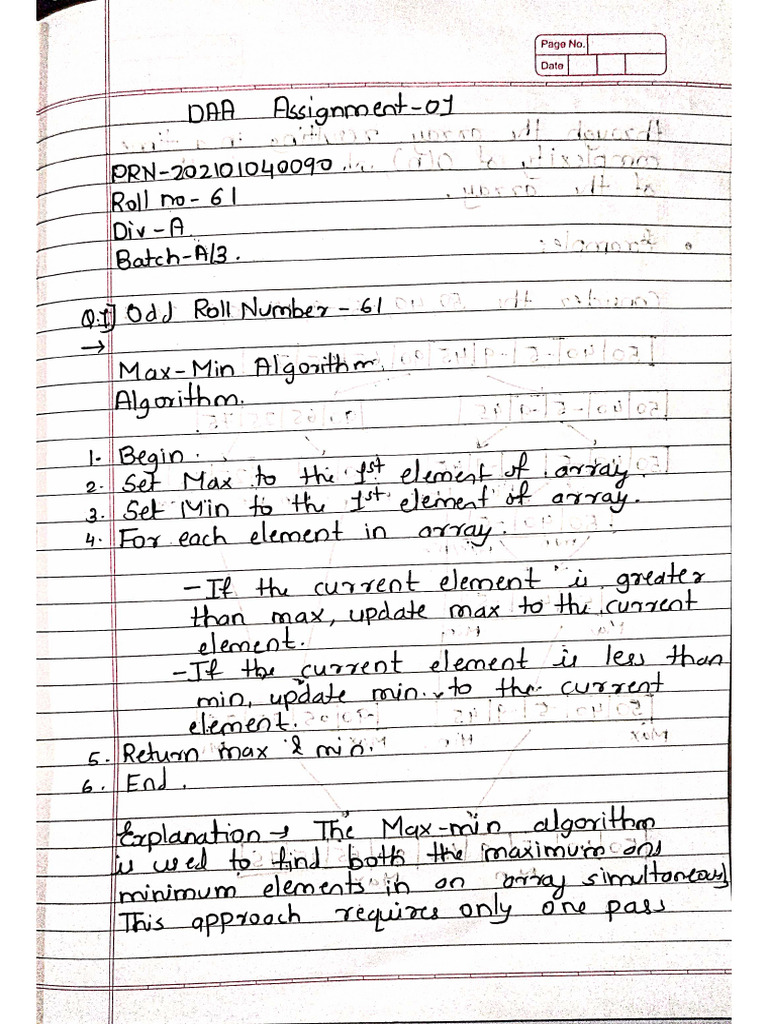 61 DAA Assignment 01 | PDF