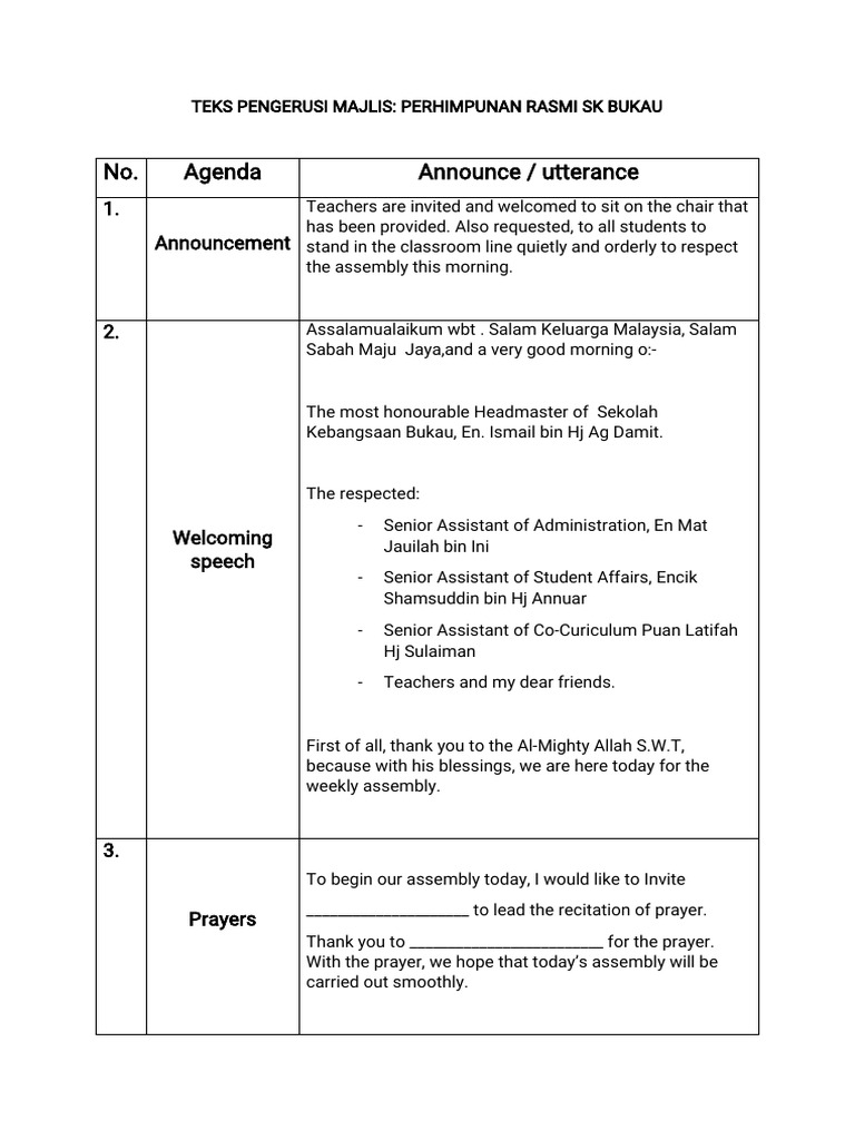 Teks Ucapan SK Bukau in Bi | PDF