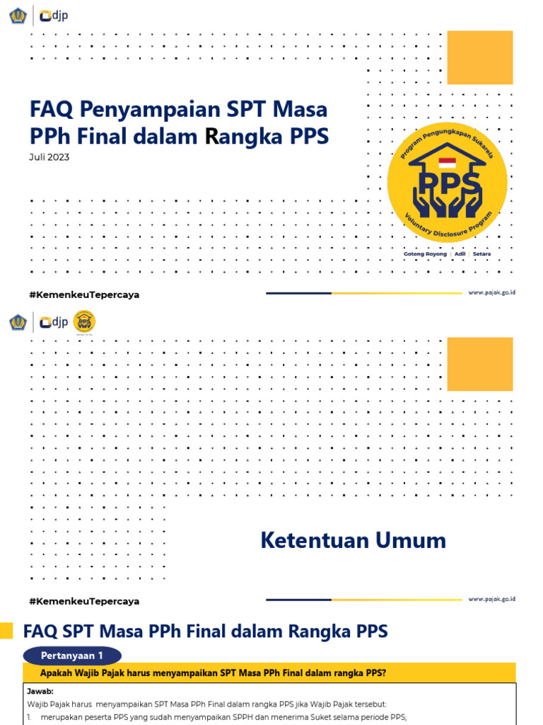 FAQ SPT Masa PPH Final Dalam Rangka PPS | PDF