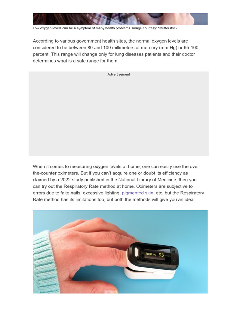Air Pollution How To Check Oxygen Levels at Home Without An Oximeter ...