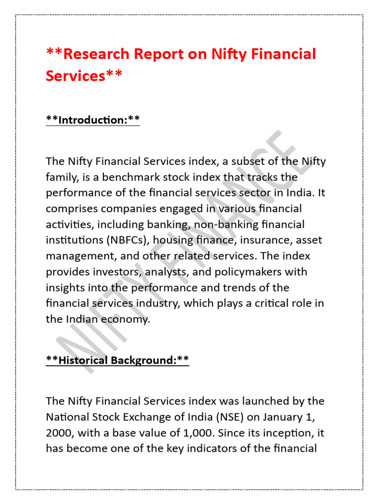 Nifty Finance | PDF | Investing | Stock Market Index