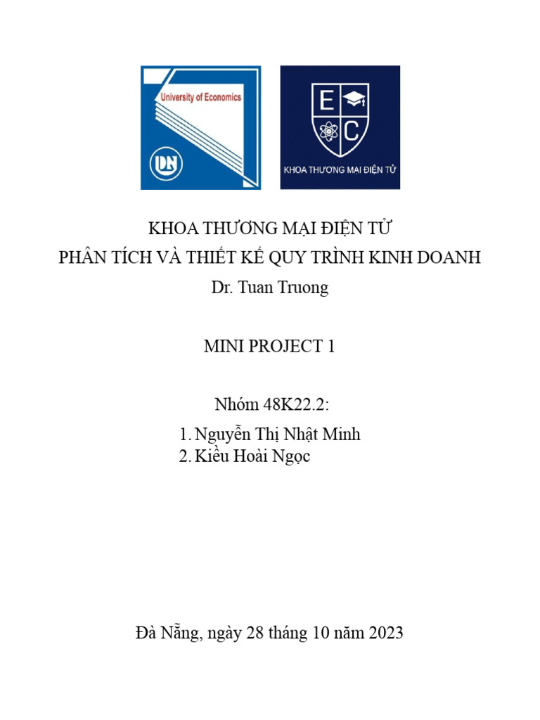 48K22.2 - Nhật Minh - Hoài Ngọc - Mini project 1 | PDF