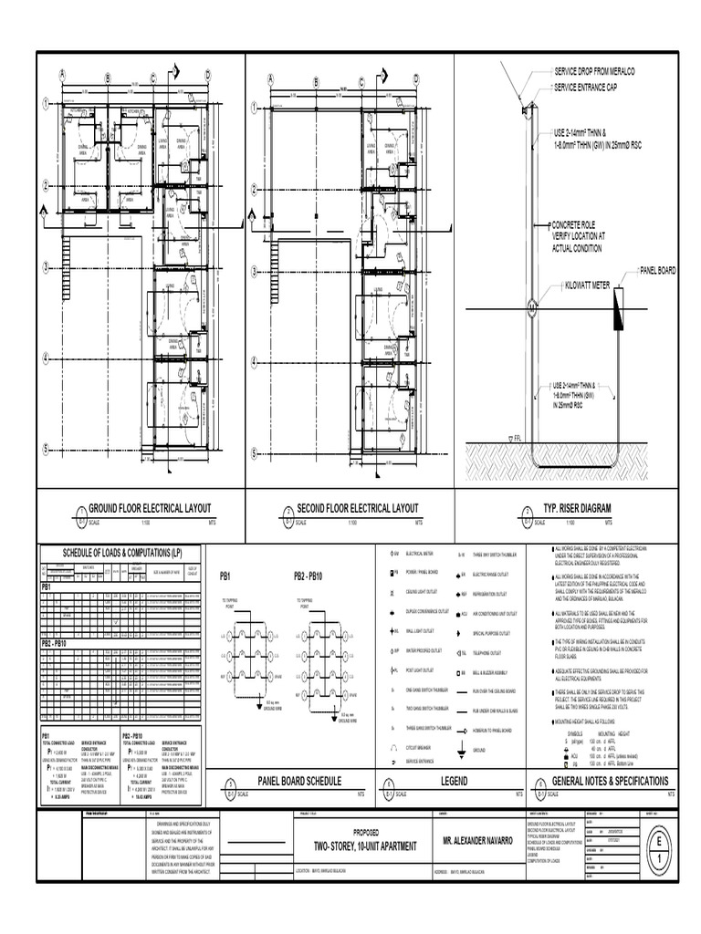 Two Storey Residences-Electrical - 1 | PDF