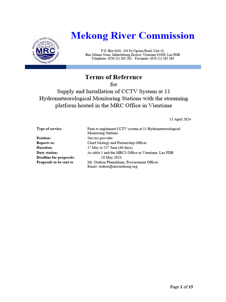New Terms of Reference -CCTV camera and pole | PDF | Closed Circuit ...