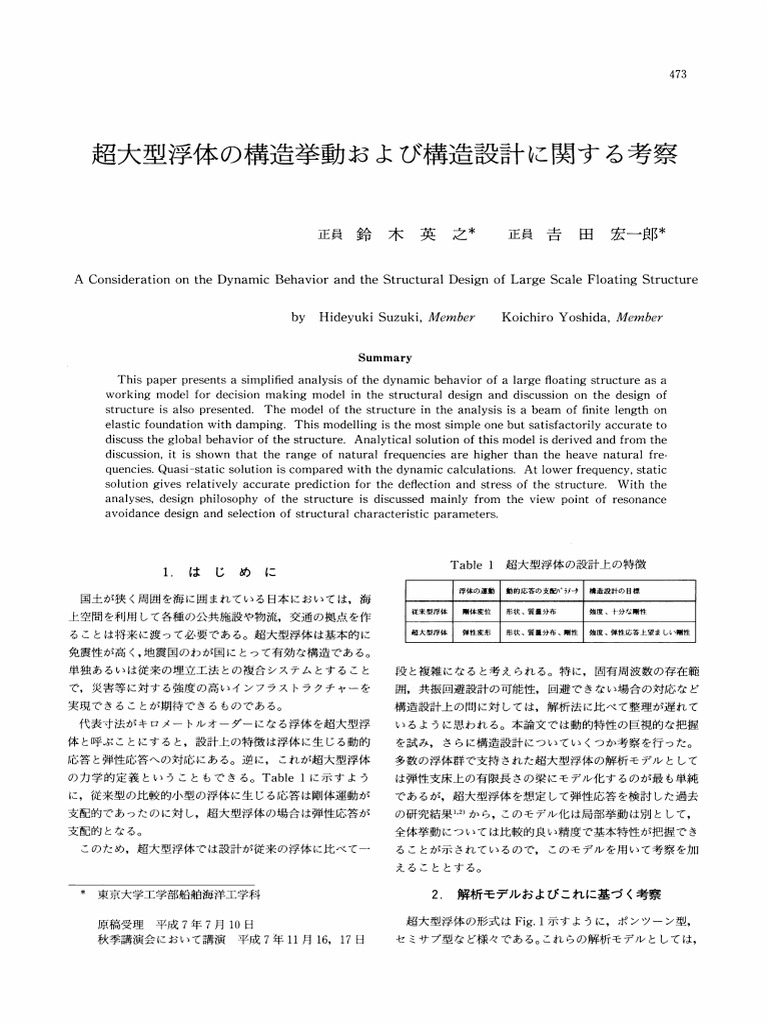 A Consideration On The Dynamic Behavior and The Structural Design of ...