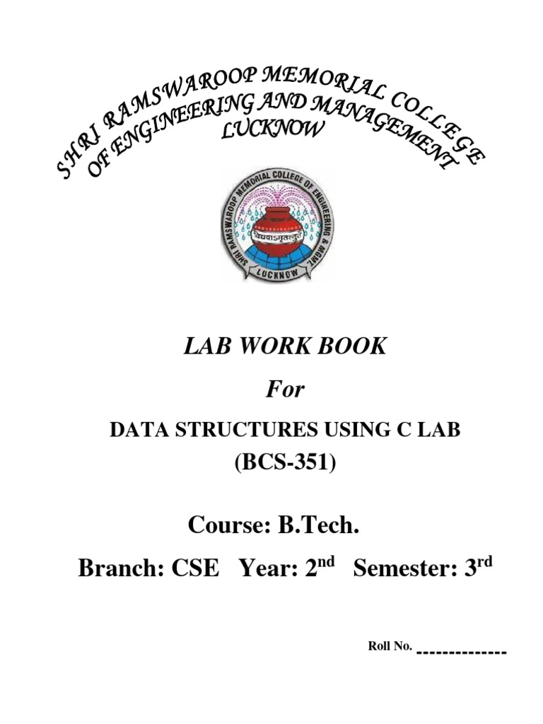 DataStructure Btech Index and Front Page Lab (G-308) | PDF | Teaching ...