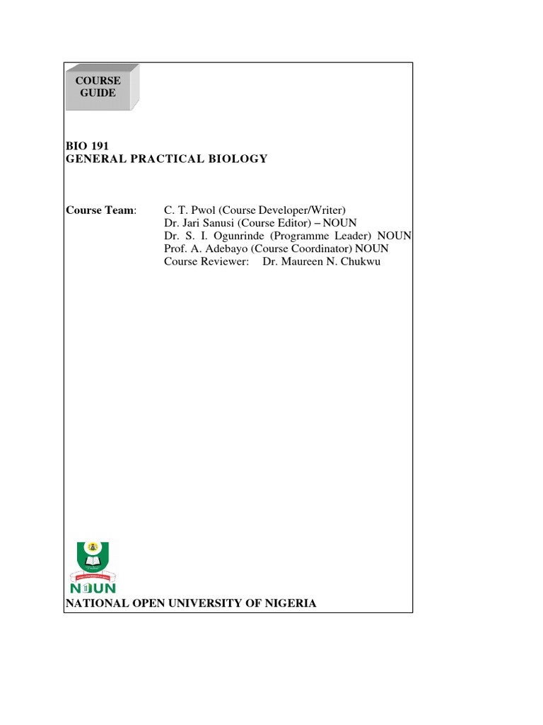 General Practical Biology Course Guide | PDF | Experiment | Microscope