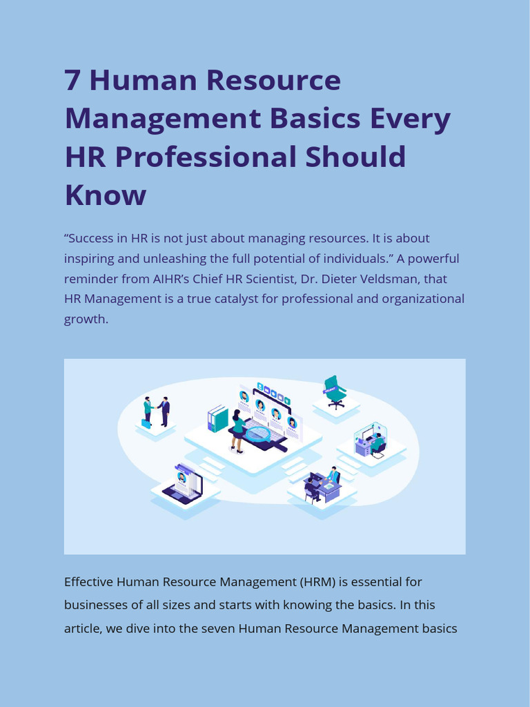 7 HR Management Basics Explained | PDF | Human Resource Management ...