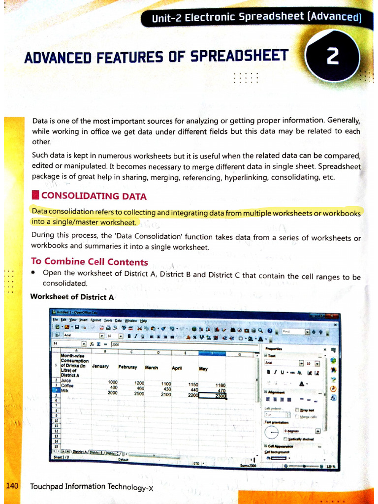Advanced Features of Spreadsheet | PDF