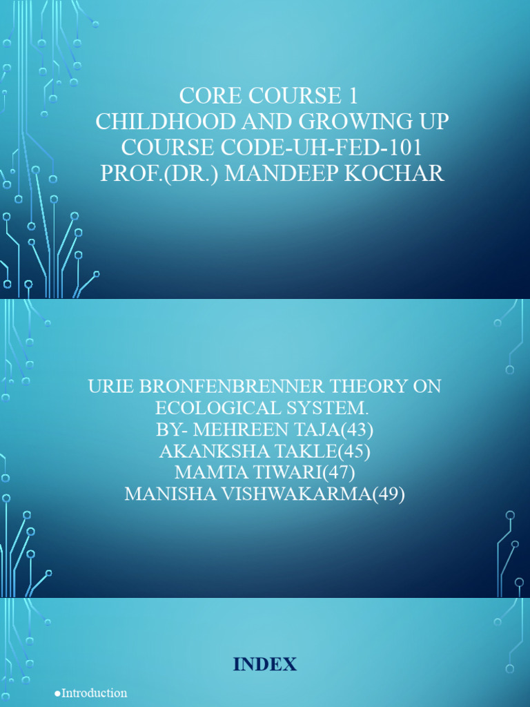 Bronfenbrenner's Ecological Systems Theory | PDF | Psychology ...