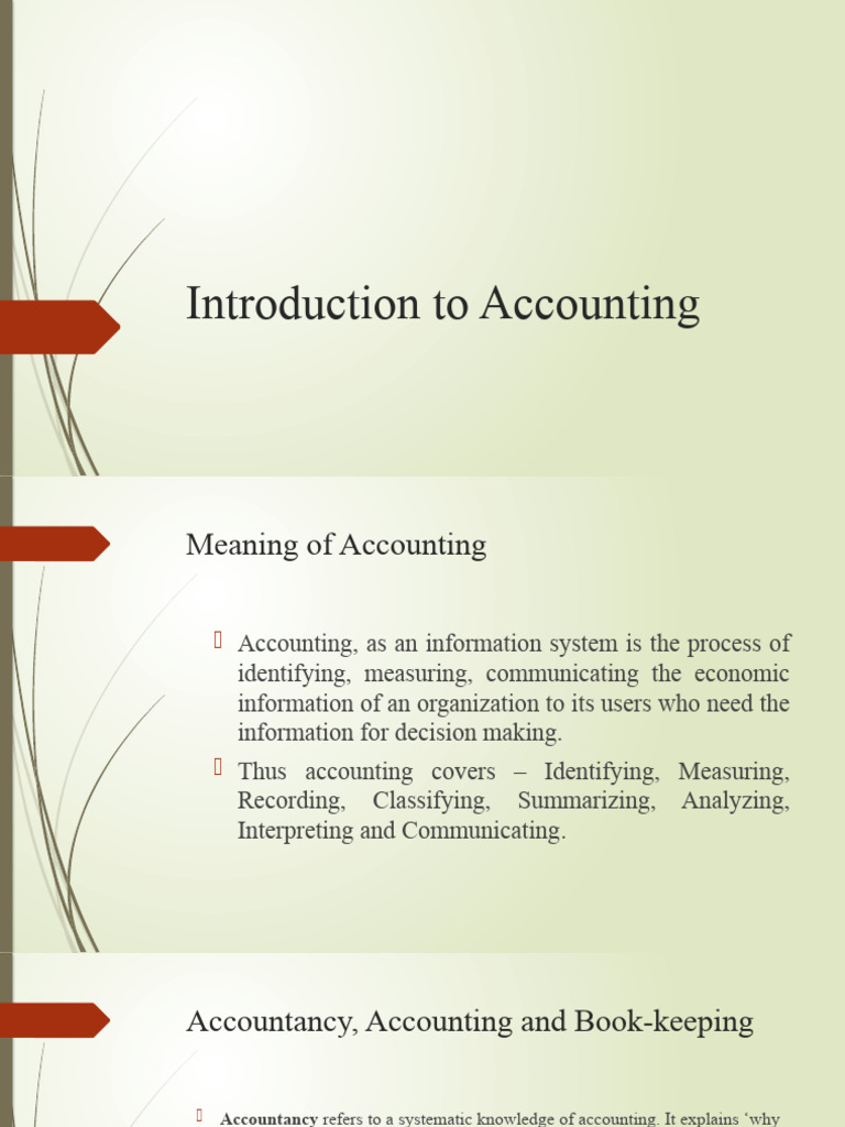 Introduction To Accounting | PDF | Accounting | Financial Accounting