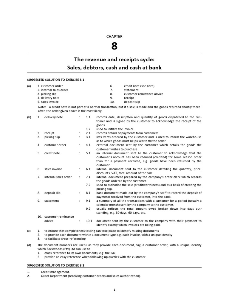 Revenue and Receipts Cycle Overview | PDF | Receipt | Valuation (Finance)