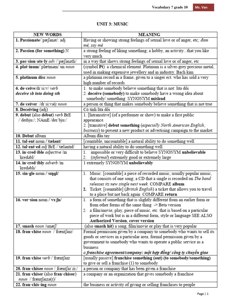 UNIT 1 | PDF | Verb | Adjective