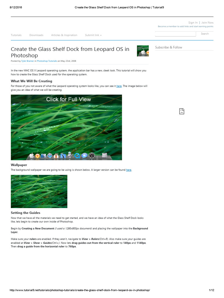 Create The Glass Shelf Dock From Leopard OS in Photoshop - Tutorial9 ...