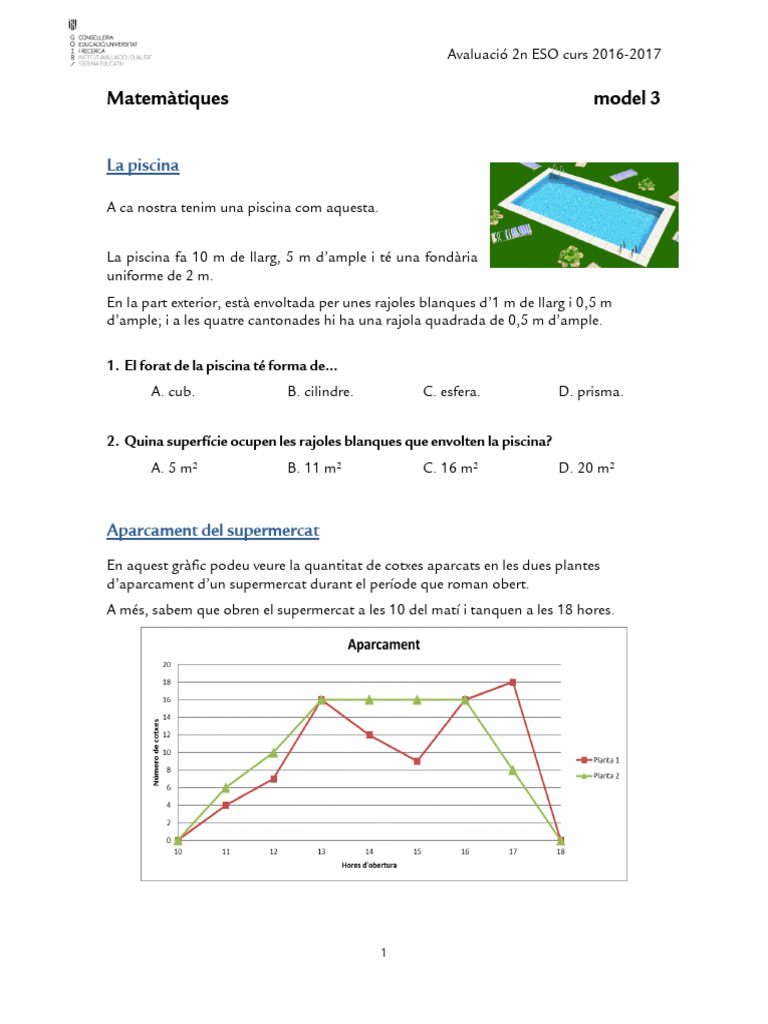 Mates - Model 3 - Simplificat - 2nESO - 2017 | PDF