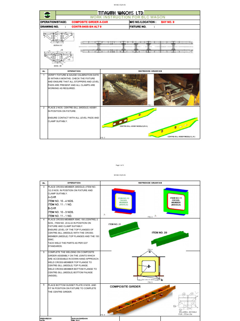 BLC - Composite Girder - Work Instruction | PDF | Plumbing