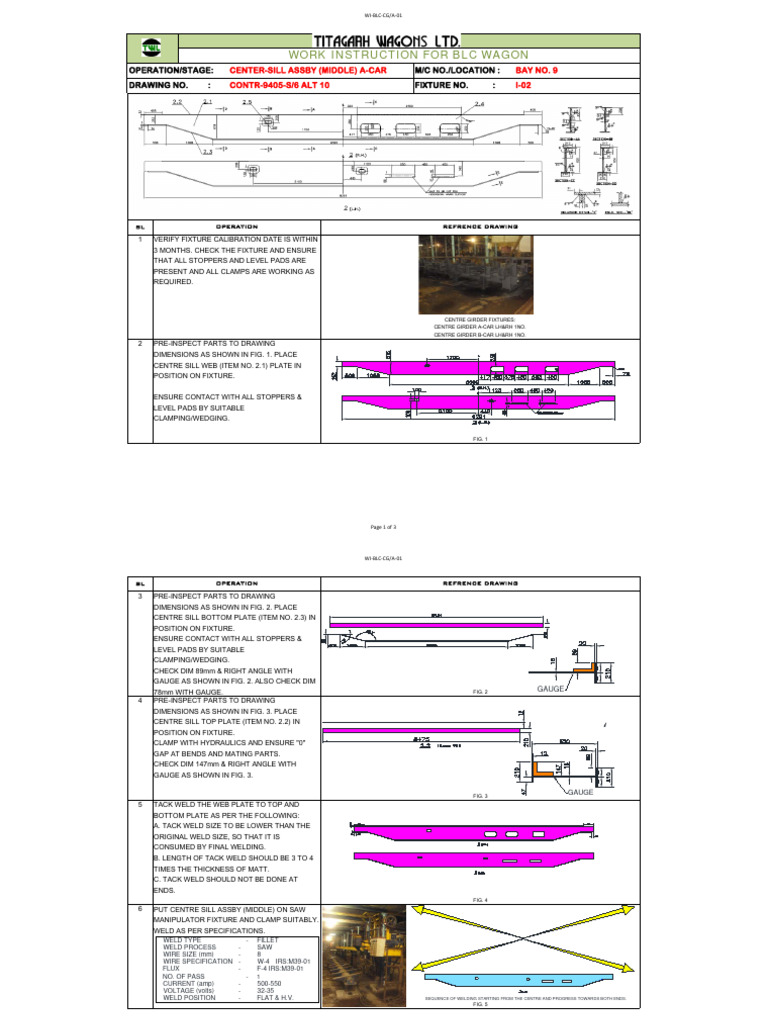 Center-Sill Assembly Welding Guide | PDF | Welding | Construction