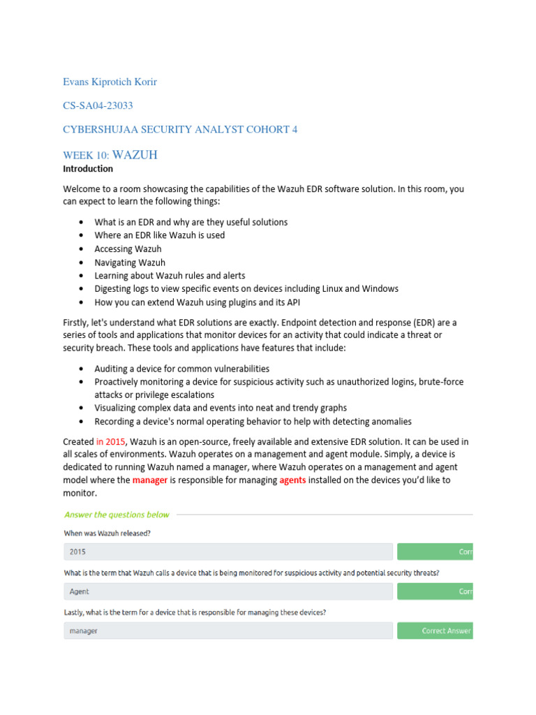 Wazuh EDR Overview and Features | PDF | Networking | Internet & Web