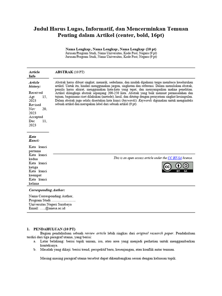 Templete Artikel Kti | PDF