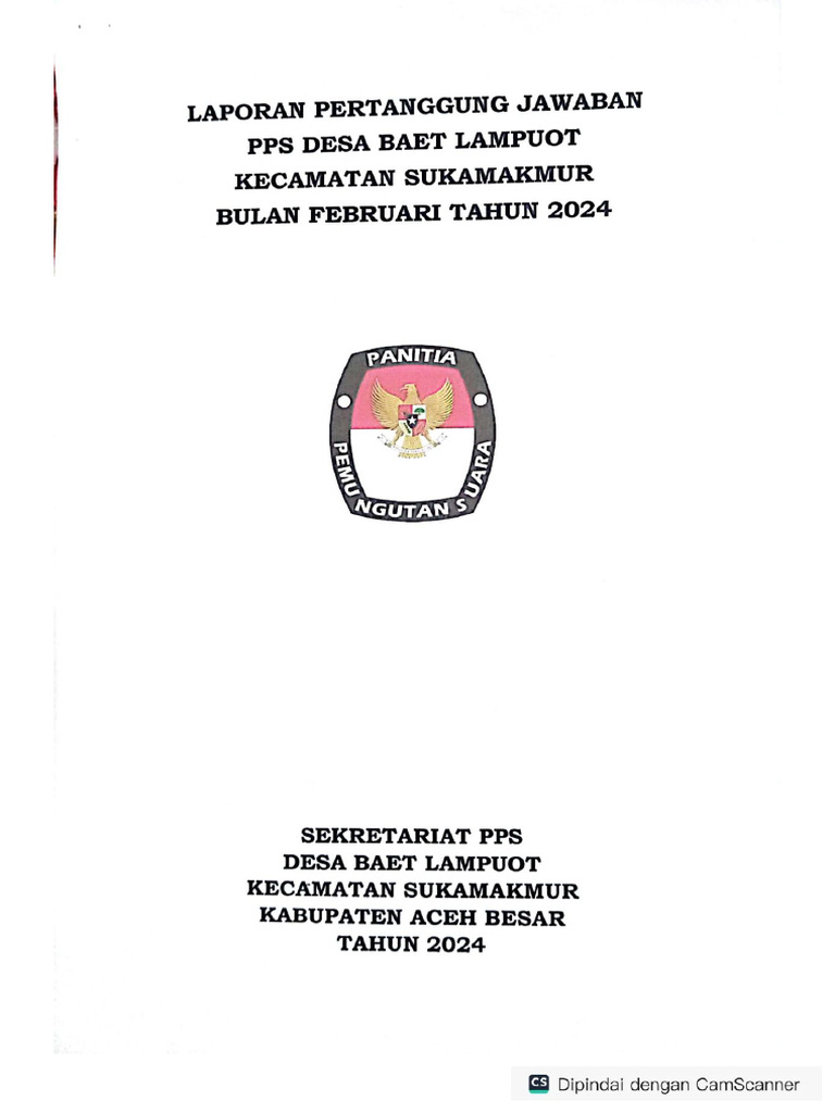 LPJ Bulan Februari PPS Baet Lampuot | PDF
