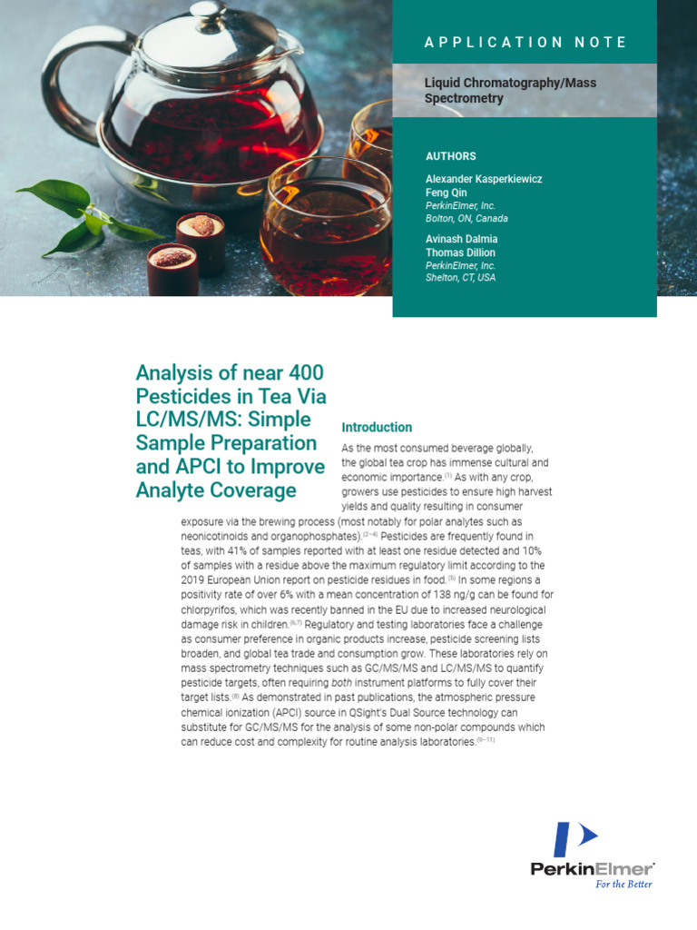 app-analysis-of-near-400-pesticides-in-tea | PDF | Liquid ...
