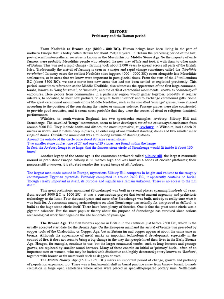 GB Syn - Hist 1. (Dark Ages-17th Cent.) | PDF | Celts | Stonehenge