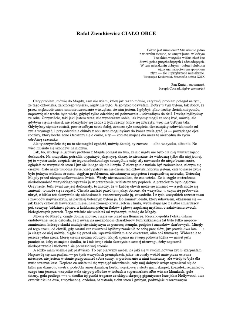 Rafał Ziemkiewicz - Ciało Obce | PDF