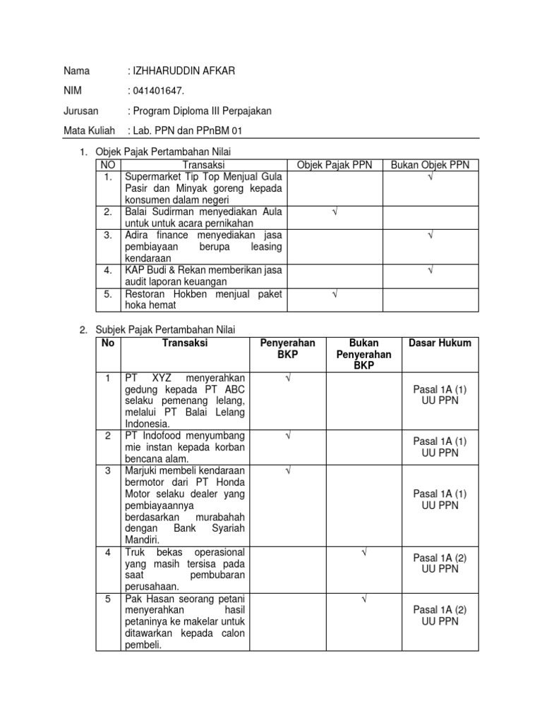 Objek dan Subjek PPN dalam Pajak | PDF