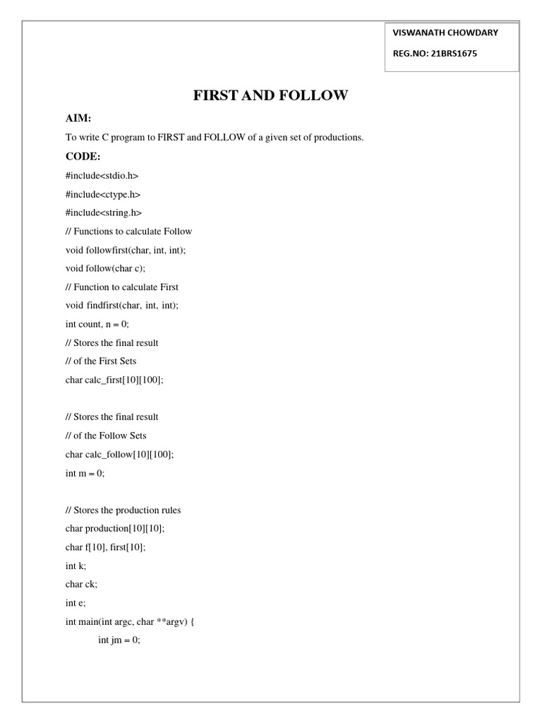 Compiler Lab Assignment-5 | PDF | Software | Computer Engineering