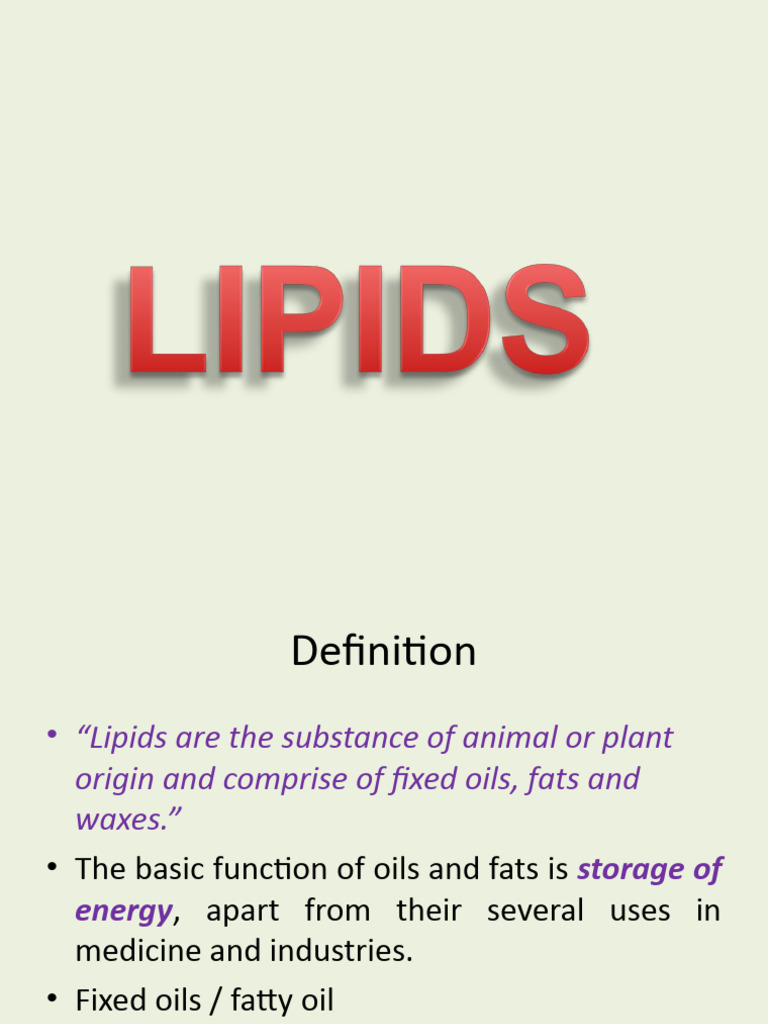 Lipid Note | Download Free PDF | Lipid | Fatty Acid