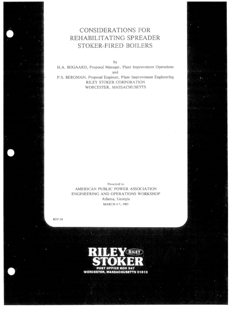 Considerations For Rehabilitating Spreader Stoker Fired Boilers | PDF