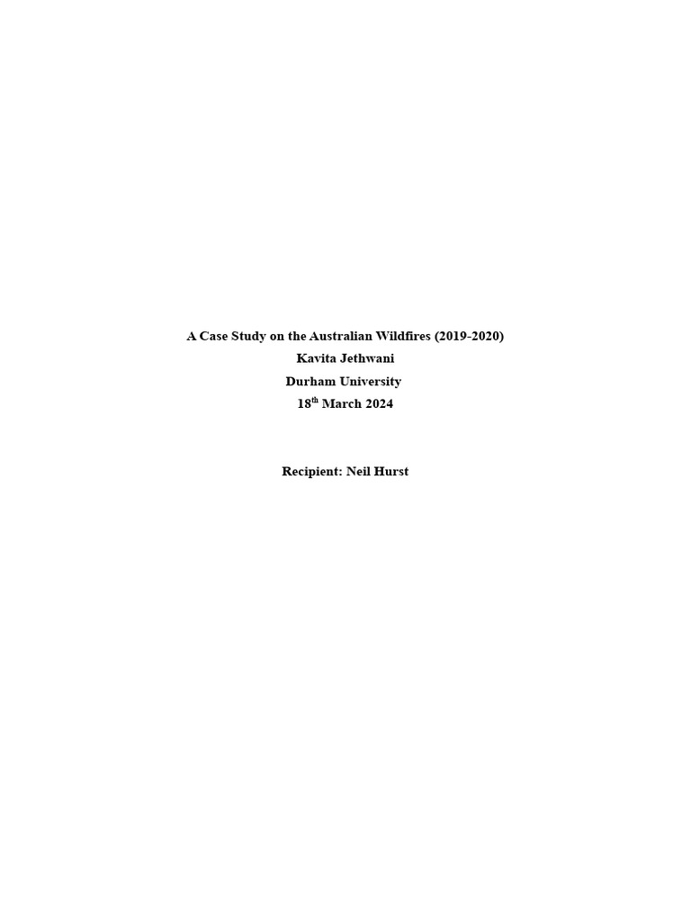 The Australian Wildfires Case Study 2019-2020 | PDF | Wildfire | Fires