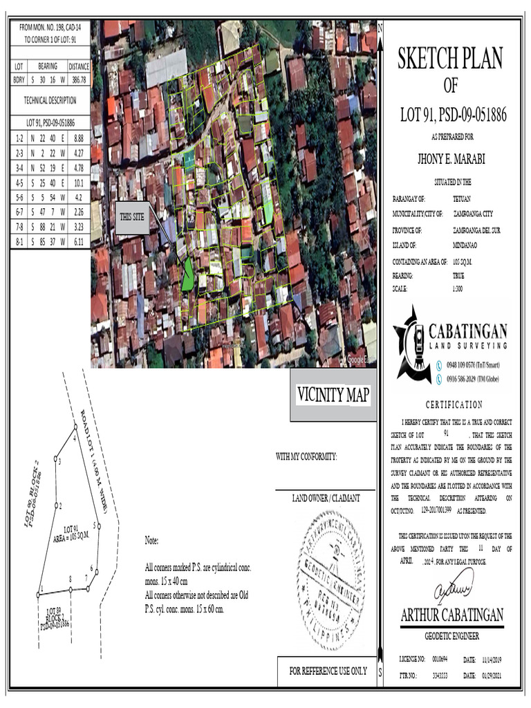 SKETCH PLAN-LOT 91 PSD-09-051886-LongBondPaper | PDF | Geographical ...