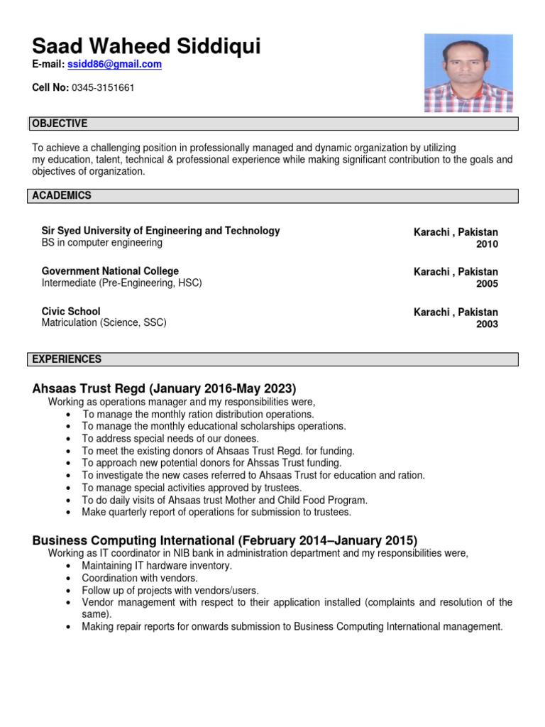 Computer Engineer with Operations Experience | PDF | Computing