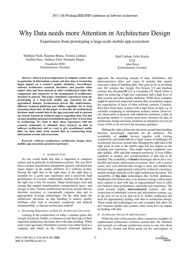 Why Data needs more Attention in Architecture Design | PDF | Databases | Data