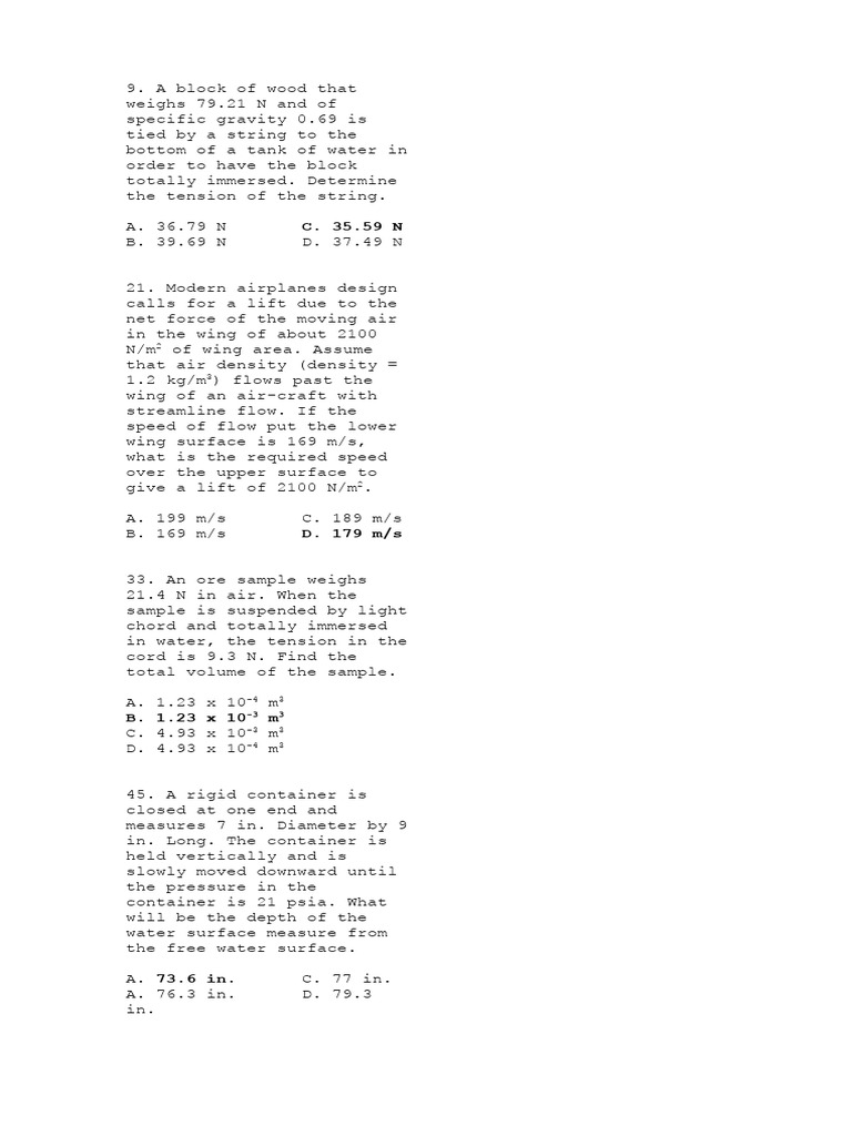 Fluids - Padernilla, Rhomel John - Questionnaire - 042614 | PDF | Science & Mathematics
