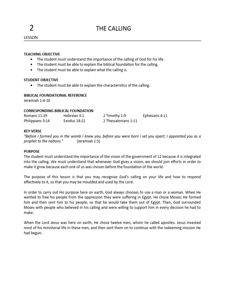 2 The Call | PDF | Jesus | Moses