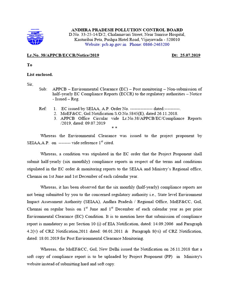 APPCB EC Complaince Reports | PDF | Natural Materials | Materials