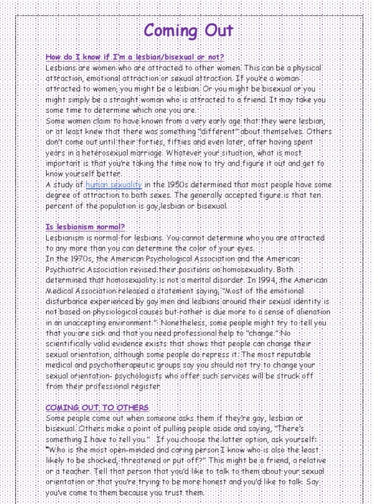 Coming Out Handbook | PDF | Coming Out | Homosexuality