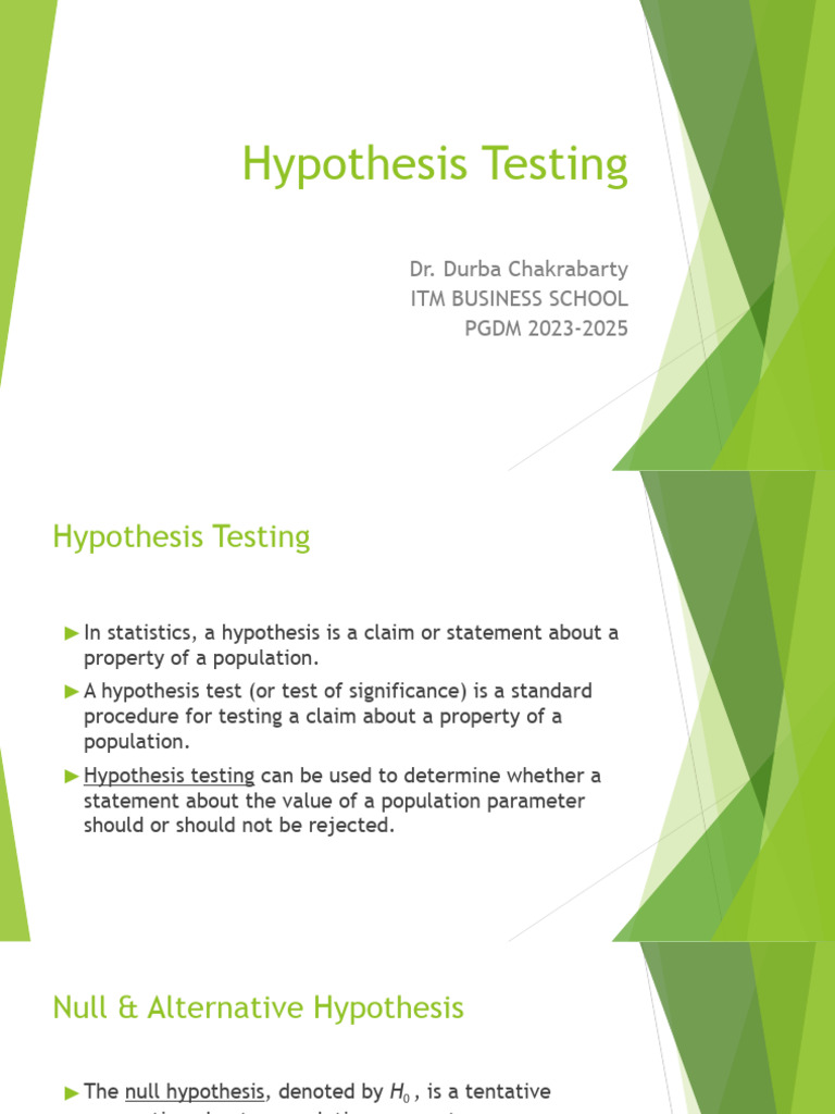 Hypothesis Testing | PDF | Statistical Hypothesis Testing | P Value