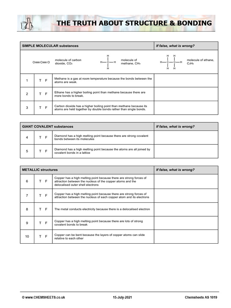 Chemsheets-AS-1019-The-truth-about-structure-and-bonding-1 | PDF | Ion ...