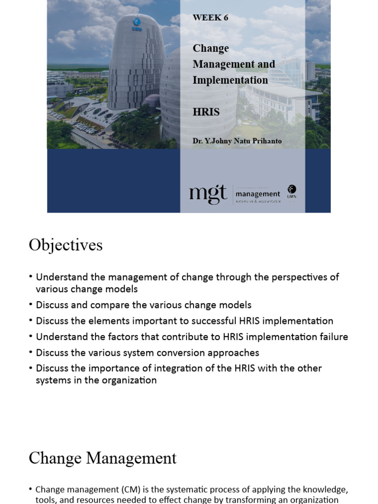 WEEK 6 - Change Management and Implementation | PDF | Change Management | System