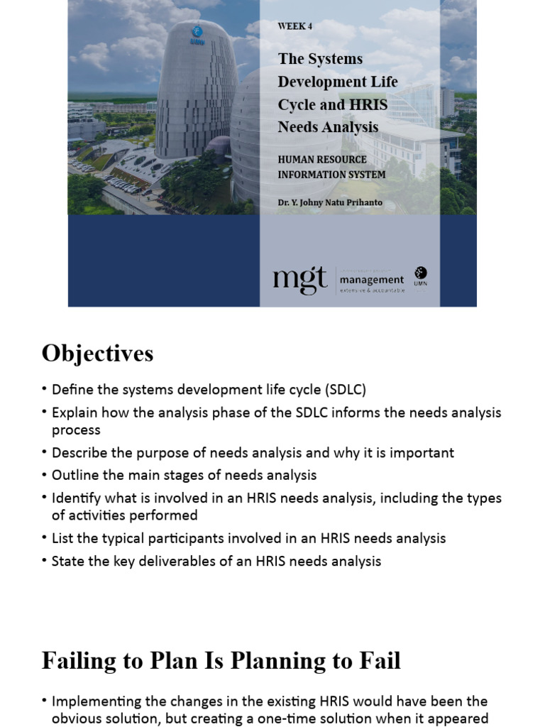WEEK 4 - The Systems Development Life Cycle and HRIS Needs | PDF ...