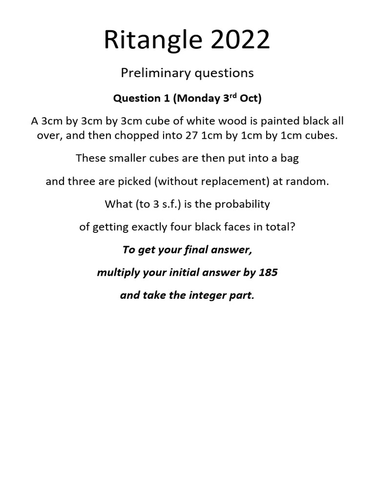 Ritangle_2022_Stages_1_and_2_Questions | PDF | Numbers | Area