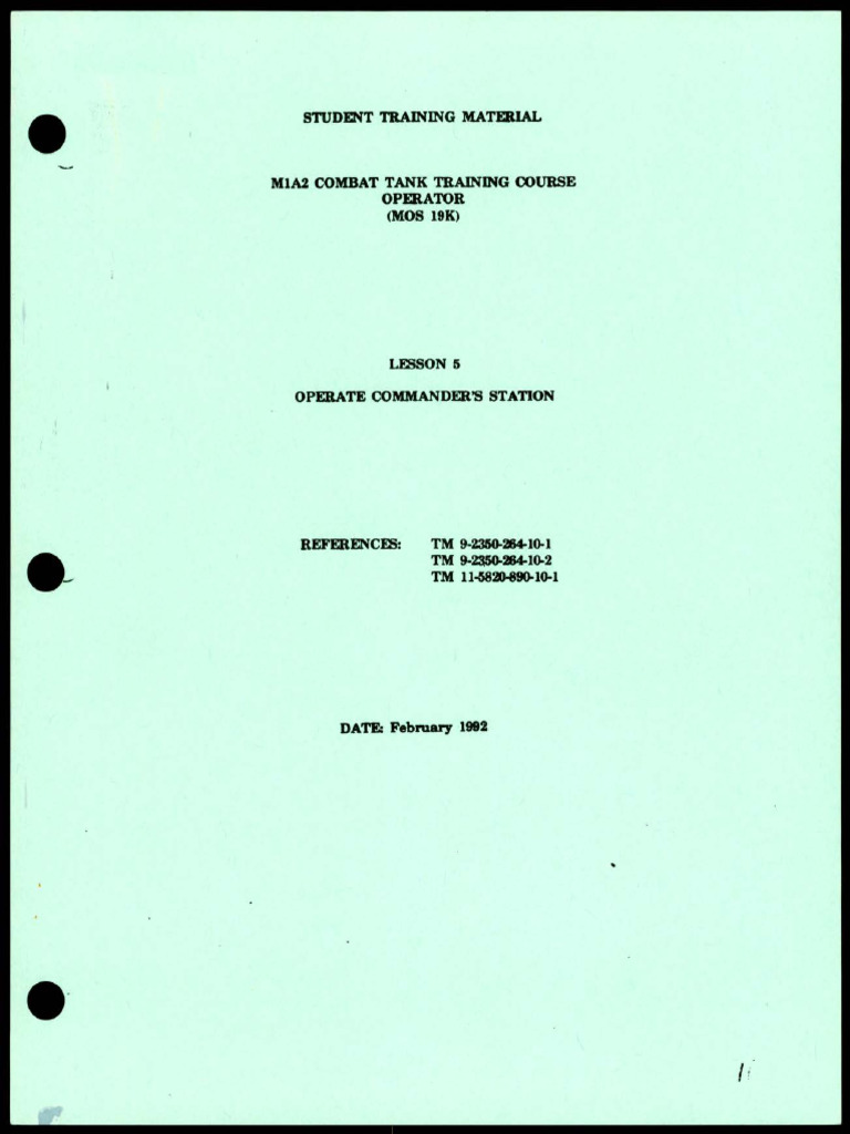 M1A2 Commander Station | PDF