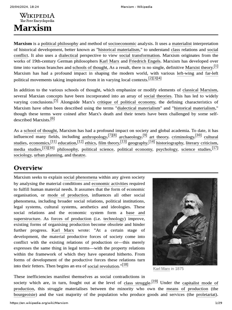 Marxism - Wikipedia | PDF | Marxism | Karl Marx