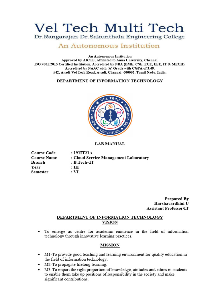 CSM Laboratory Manual Edited | PDF | Engineering | Amazon Web Services